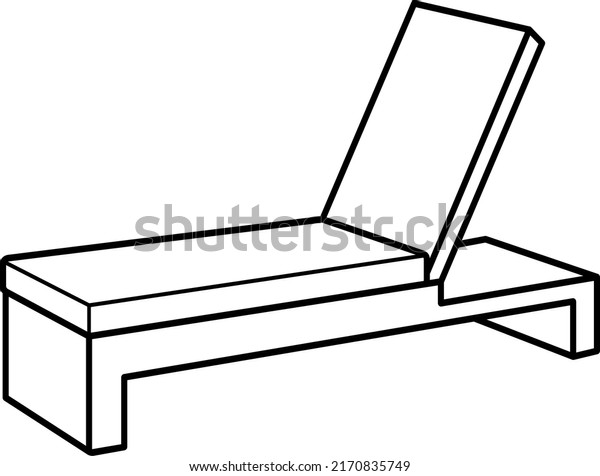 Lounge Beach Chair Vector Outline Illustration Stock Vector (Royalty ...