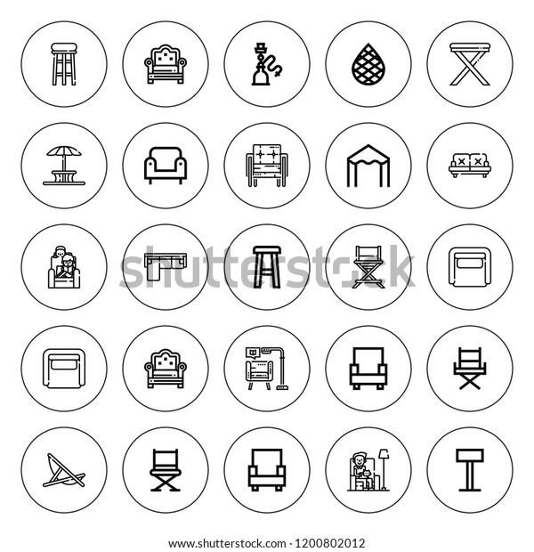Lounge Icon Set Collection 25 Outline Stock Vector (Royalty Free ...