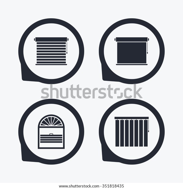 Louvers Icons Plisse Rolls Vertical Horizontal 库存矢量图（免版税）351818435