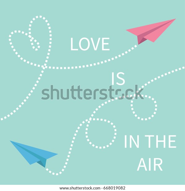 Love Air Lettering Text Two Flying Stock Vector (Royalty Free ...