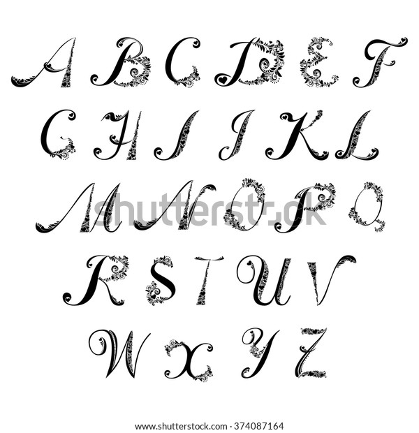 Love Alphabet Set Isolated On White Stock Vector (Royalty Free) 374087164