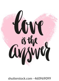 Love Answer Modern Calligraphy Lettering Design Stock Vector (Royalty ...
