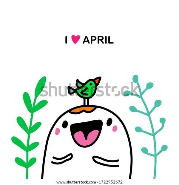 Love April Hand Drawn Vector Illustration Stock Vector (Royalty Free ...