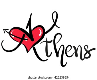 Love Athens Vector Graphic Stock Vector (Royalty Free) 423239854 ...