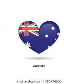 Vektor Stok Australian Flag Heart Shape Vector Love (Tanpa Royalti ...