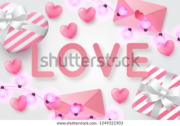 Love Background Heart Shaped Love Letter Stock Vector (Royalty Free ...