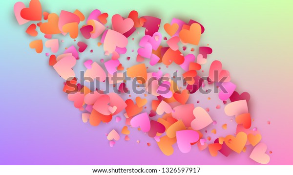Love Background Poster Template Heart Confetti: vector de stock (libre ...