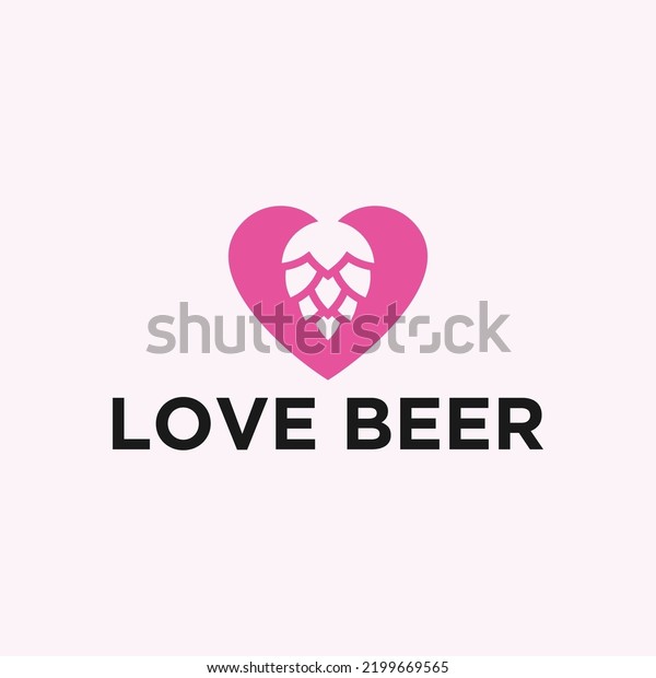 Love Beer Logo Design Combination Hearts Stock Vector (Royalty Free ...