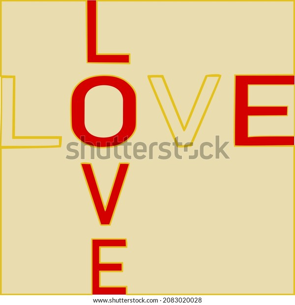 Love Big Letters Poster Stock Vector (Royalty Free) 2083020028 ...