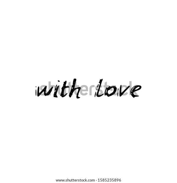 Love Black Text Calligraphy Lettering Doodle Stock Vector (Royalty Free ...