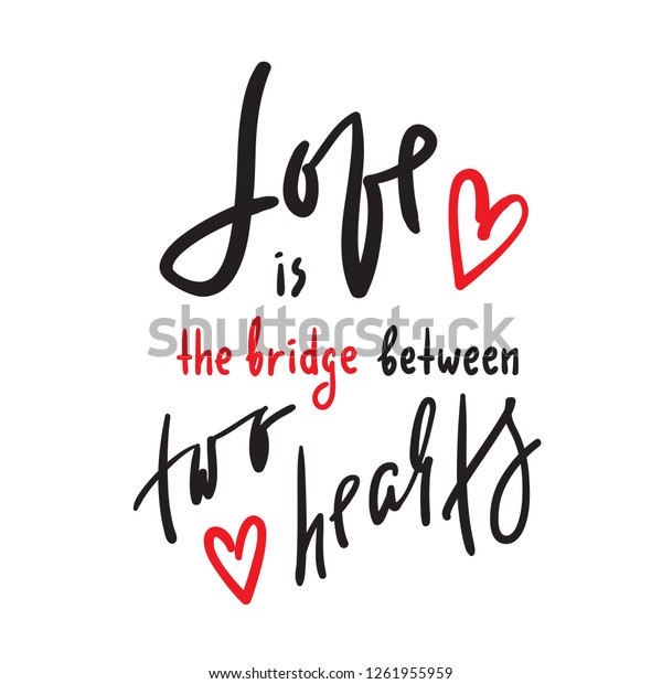 Love Bridge Between Two Hearts Motivational Stock Vector (Royalty Free ...