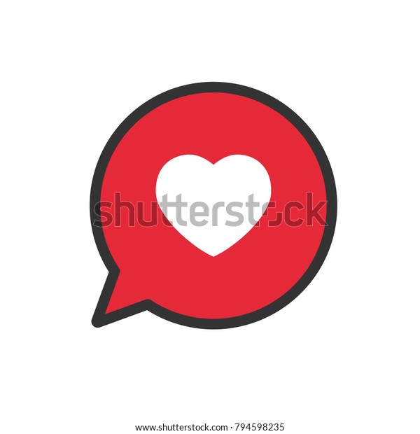 Love Chat Heart Icon Speech Balloon Stock Vector (Royalty Free) 794598235
