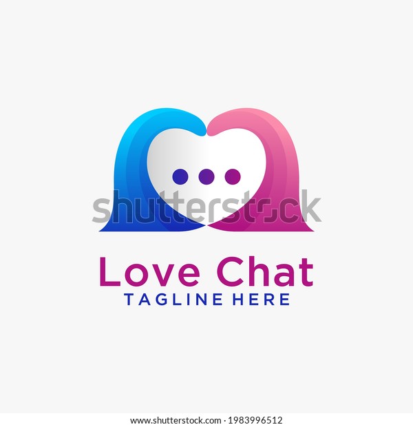 Love Chat Logo Design Inspiration Stock Vector (Royalty Free ...