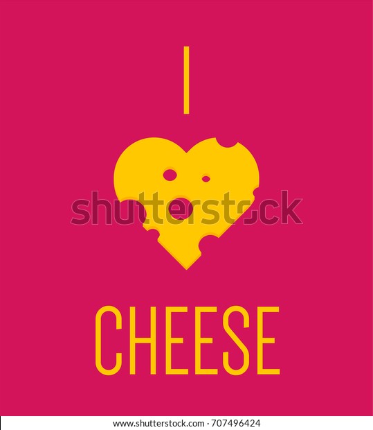 Love Cheese Vector Illustration Cheese Heart Stock Vector (Royalty Free ...