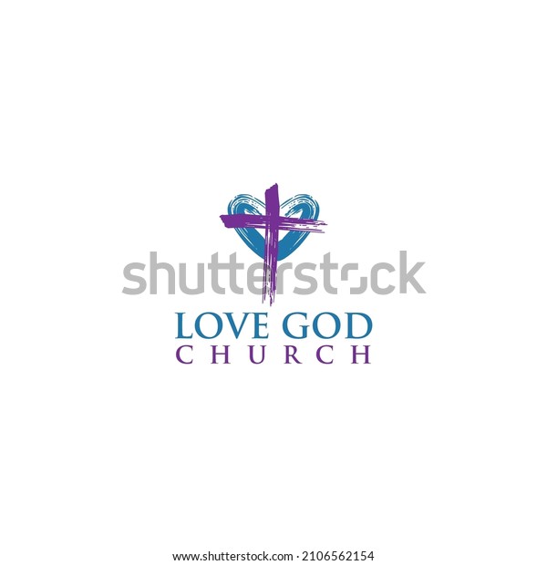 Love Church Logo Design Vector Stock Vector (Royalty Free) 2106562154 ...