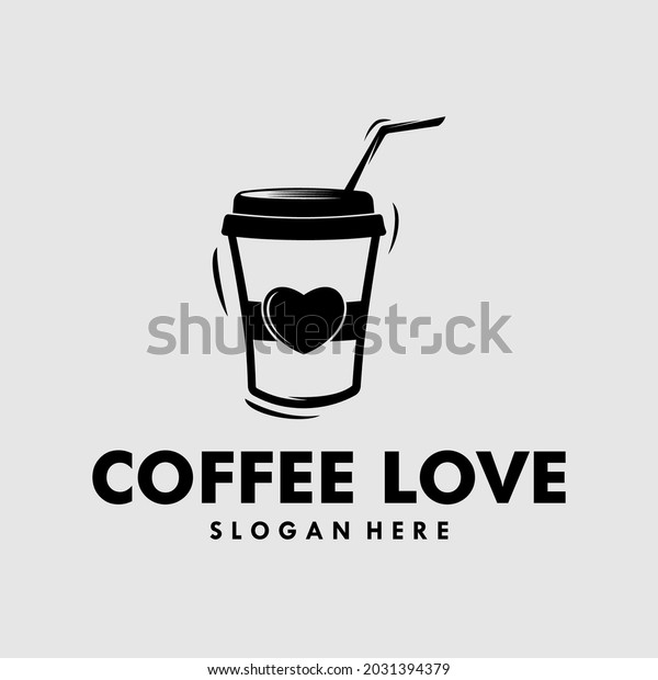 Love Coffee Logo Design Template Stock Vector (Royalty Free) 2031394379 ...