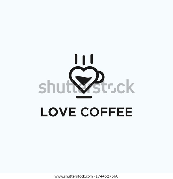 Love Coffee Logo Coffee Icon Stock Vector (Royalty Free) 1744527560
