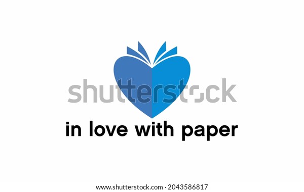 Love Combining Paper Logo Colour Blue Stock Vector (Royalty Free ...