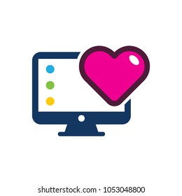 Love Computer Logo Icon Design Stock Vector (Royalty Free) 1053048800 ...