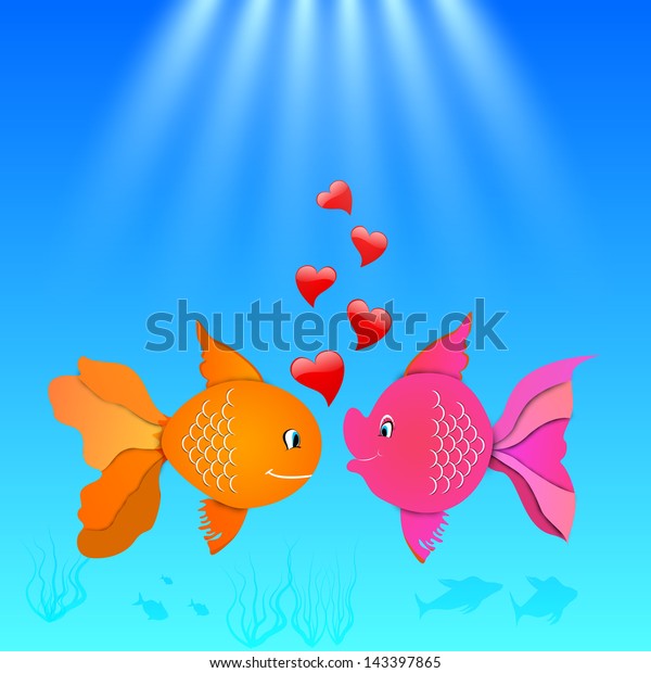 Love Concept Fish Couple Stock Vector (Royalty Free) 143397865