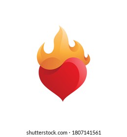 Fire Heart Logo Designs Concept Vector: เวกเตอร์สต็อก (ปลอดค่าลิขสิทธิ์ ...
