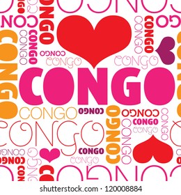 Love Congo Seamless Typography Background Pattern Stock Vector (Royalty ...