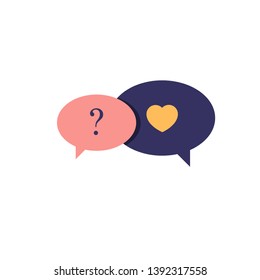 Love Conversation Concept Illustration Questionable Love Stock Vector ...