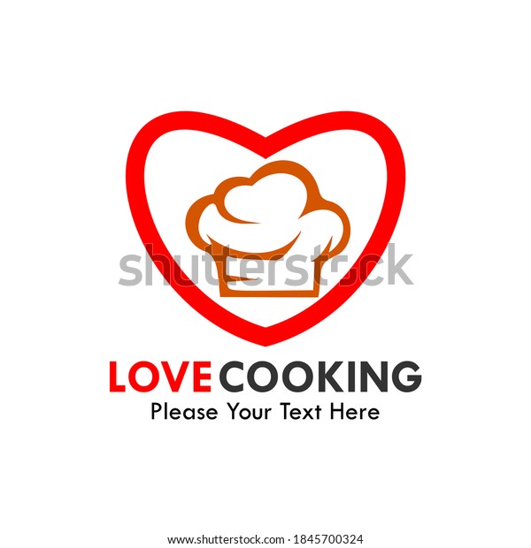 Love Cooking Logo Template Illustration Toque Stock Vector (Royalty ...
