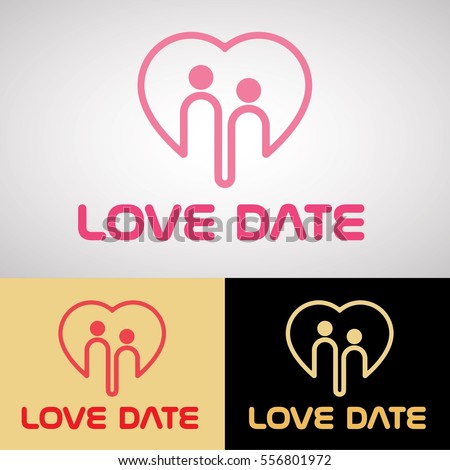Love Date Logo Design Valentine Day Stock Vector (Royalty Free ...