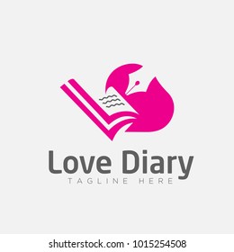Love Diary Logo Abstract Diarybook Icon Stock Vector (Royalty Free ...