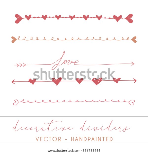 Love Dividers Vector Hand Painted Stock Vector (Royalty Free) 536785966 ...