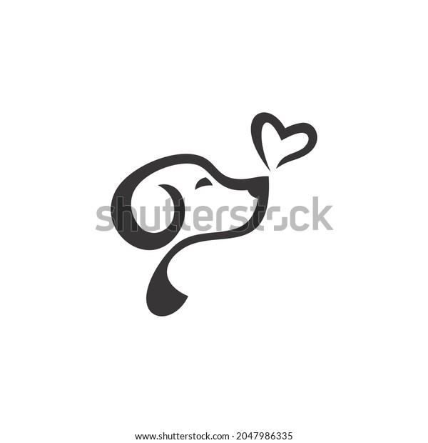 Love Dog Logo Vector Simple Clean Stock Vector (Royalty Free ...