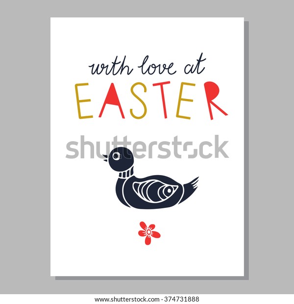 Love Easter Card Design Calligraphic Text Stock Vector (Royalty Free ...