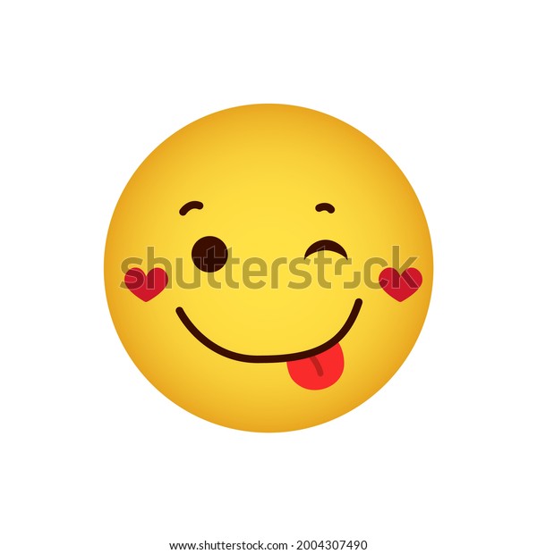 Love Love Emoticon Hearts On Cheeks Stock Vector (Royalty Free ...