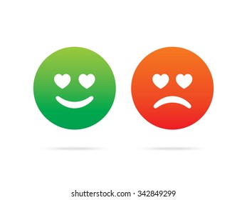 Love Emoticons Set Smileys Different Emotions 스톡 벡터(로열티 프리) 342849278 ...