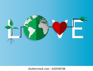 Love Environmentwith Ecological Concept Designvector Illustration Stock ...