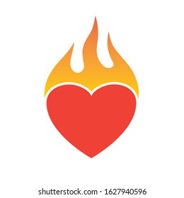 Fire Heart Symbol Burning Love Logo Stock Vector (Royalty Free ...
