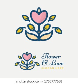 Love Flower Logo Design Stock Vector (Royalty Free) 1753777658 ...