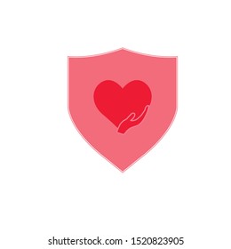Love Guard Icon Logo Vector Illustration Stock Vector (Royalty Free ...