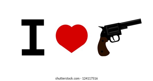 Love Guns Graphic Design Stock Vector (Royalty Free) 124117516 ...