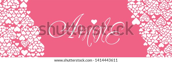 Love Hand Drawn Calligraphy Amore Written Stock Vector (Royalty Free ...