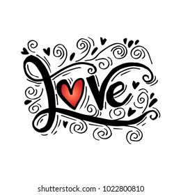 Love Hand Lettering Stock Vector (Royalty Free) 1022800810 | Shutterstock