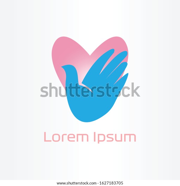 Love Hand Logo Vector Illustration Hand Stock Vector (Royalty Free ...