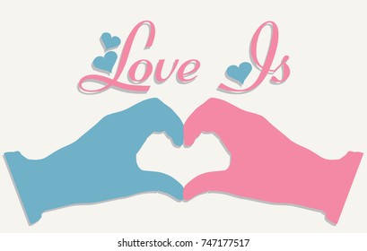Love Hand Sign On Vector Send Stock Vector (Royalty Free) 747177517
