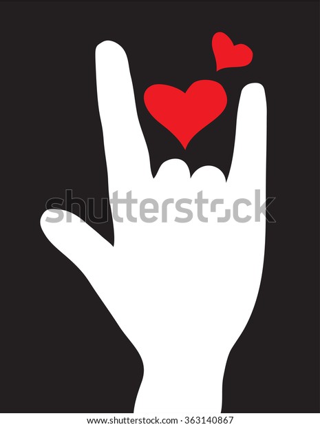 Love Hand Sign Love Symbol Vector Stock Vector (Royalty Free) 363140867 ...