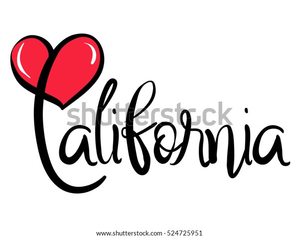 Love Heart California Stock Vector (Royalty Free) 524725951