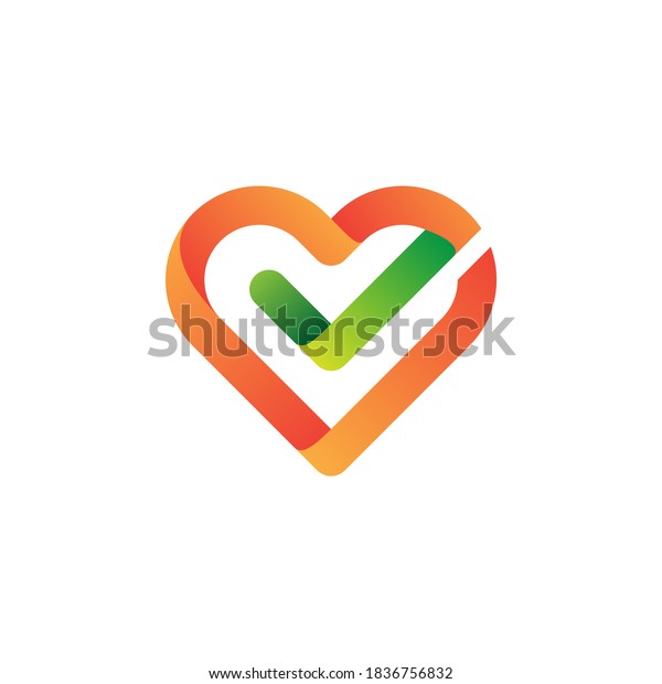Love Heart Check Mark Logo Vector Stock Vector (Royalty Free ...