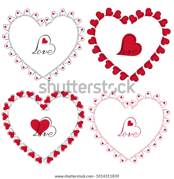 Love Heart Frames Vector Clipart 스톡 벡터(로열티 프리) 1014311839 | Shutterstock
