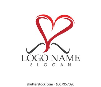 Love Heart Logo Design Stock Vector (Royalty Free) 1007357020 ...