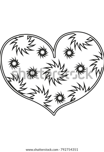 Love Heart Outline Stock Vector (Royalty Free) 792754351 | Shutterstock